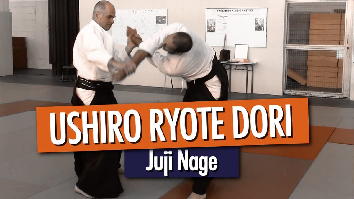 USHIRO RYOTE DORI JUJI NAGE (Aikido Iwama)